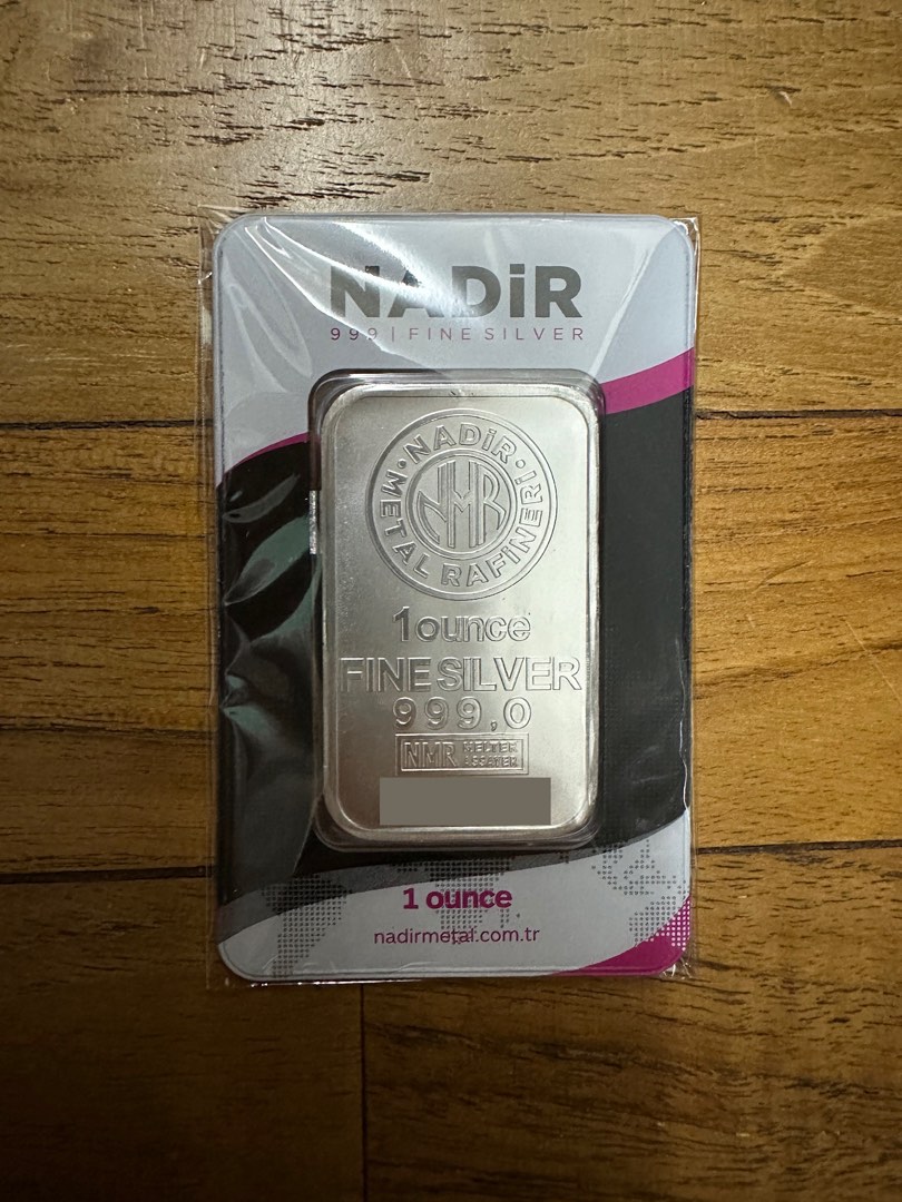 Nadir 999 fine 1 oz silver bar with assayer cert, Hobbies & Toys ...