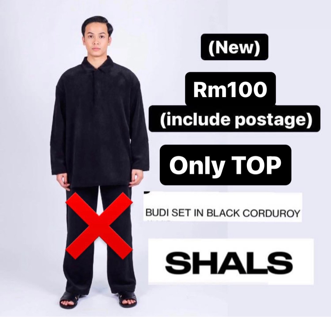 Shals BUDI IN BLACK CORDUROY Baju Melayu, Men's Fashion, Muslim Wear ...