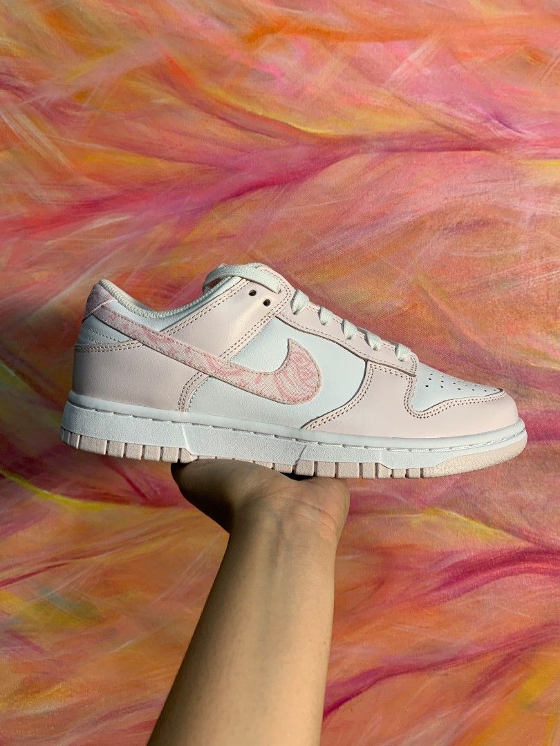 Nike Dunk Low Pink Paisley Sakura W, Women's Fashion, Footwear ...