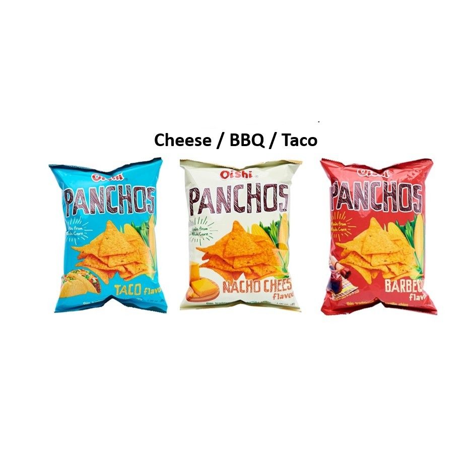Oishi Panchos nacho chips corn chips corn snack cheese barbeque taco ...