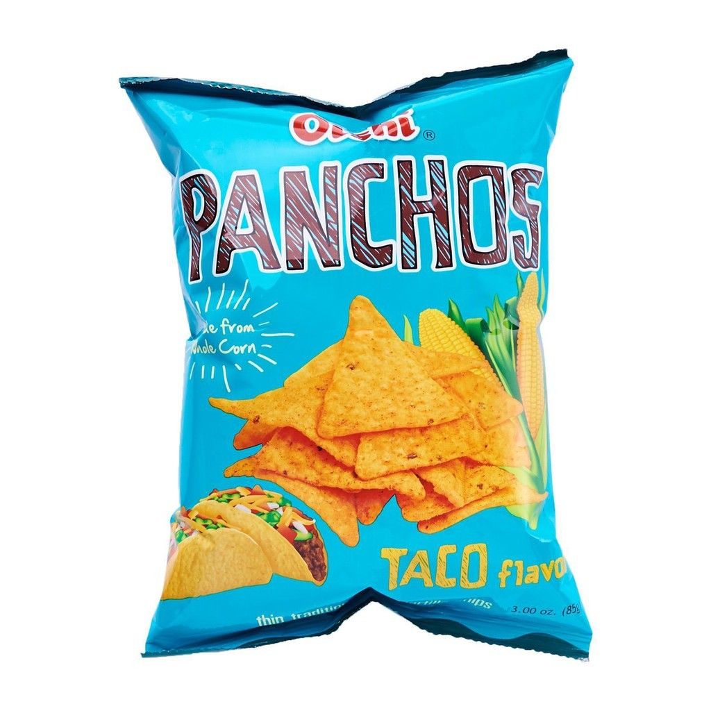Oishi Panchos nacho chips corn chips corn snack cheese barbeque taco ...