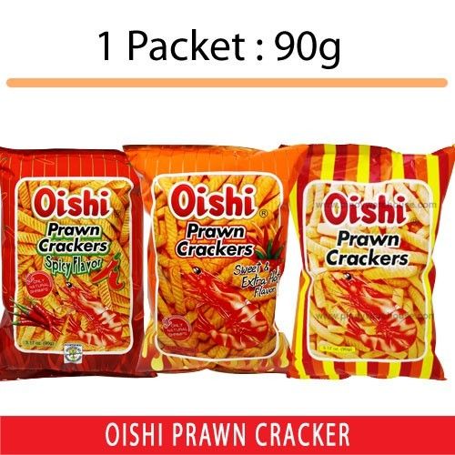 Oishi prawn cracker sweet and spicy prawn snacks tidbits drinking beer ...