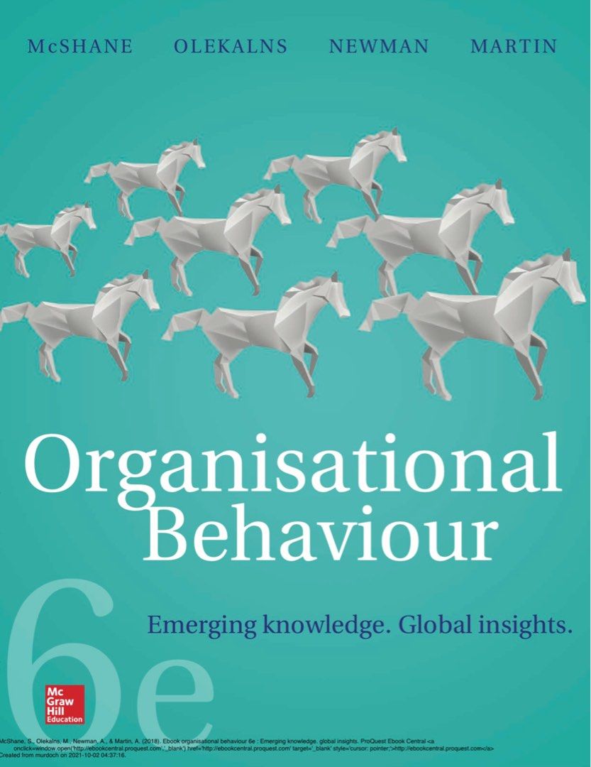 Organisational Behaviour : Emerging Knowledge. Global Insights [PDF ...