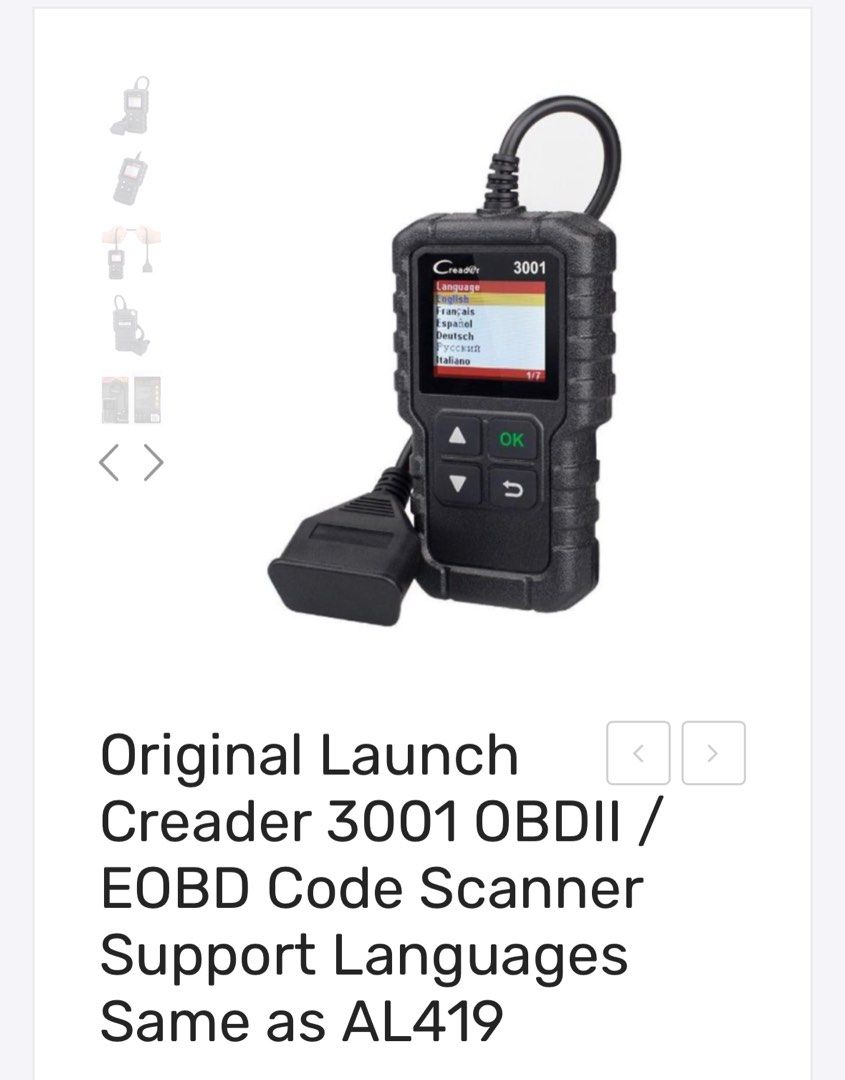Original Launch Creader 3001 OBDII / EOBD Code Scanner Support Languages Same as AL419, Car ...