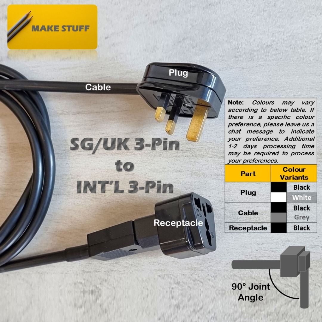 PETITE PLUGS Mini Power Extension Cables Compact Small Custom Length ...