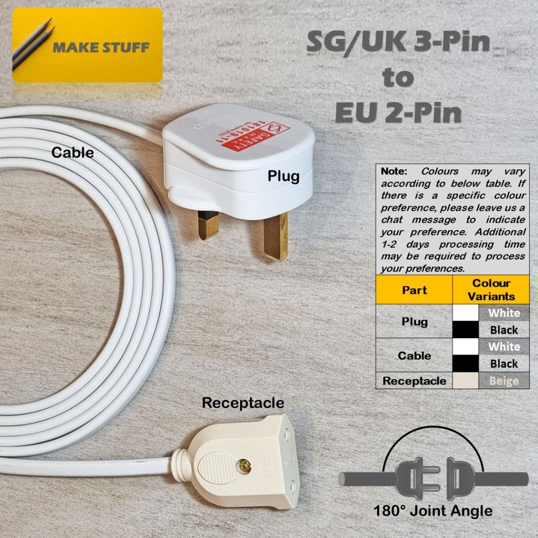 PETITE PLUGS Mini Power Extension Cables Compact Small Custom Length ...