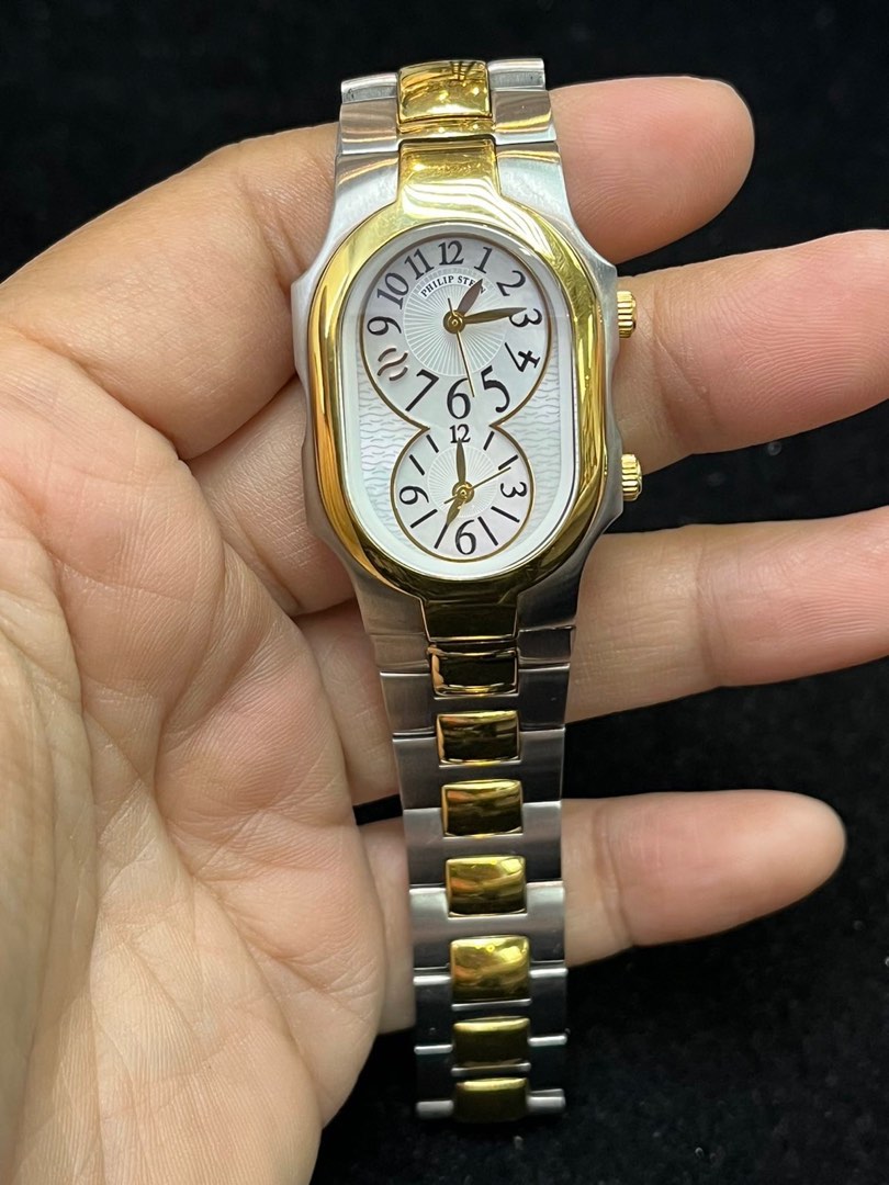 Philip Stein Signature Small Dual Time Watch, Luxury, Watches on Carousell