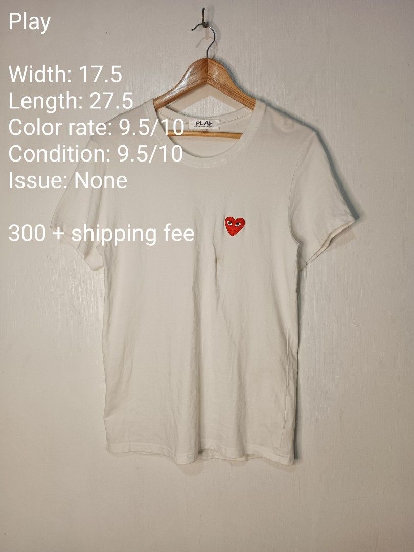 Play Cdg single red heart logo, Women's Fashion, Tops, Shirts on Carousell