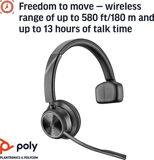 Poly Plantronics Savi 7310-M Office Mono Wireless DECT Headset, Audio ...