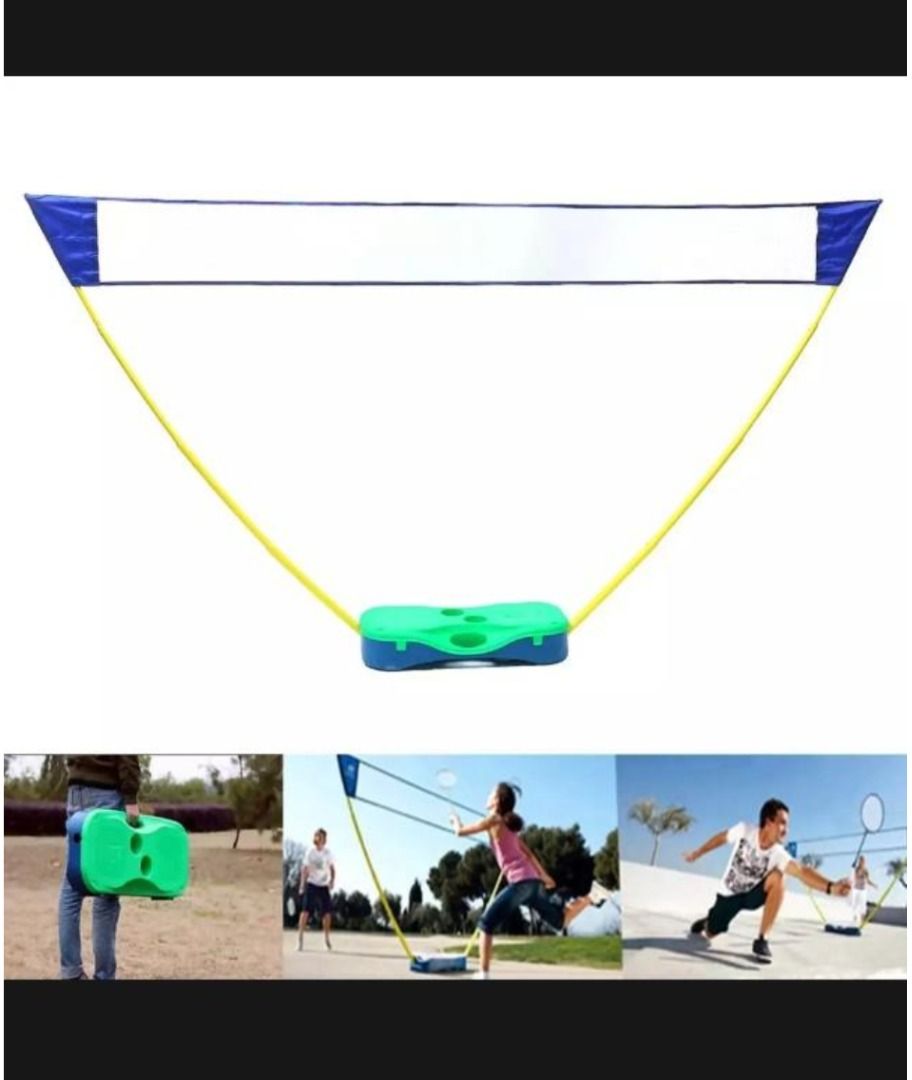 Portable badminton set and rackets and AIR BADMINTON SHUTTLE, Sports ...