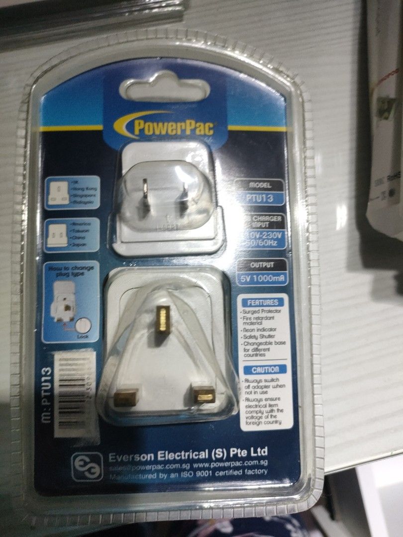 Powerpac multi travel Adaptor with USB charger, Computers & Tech ...