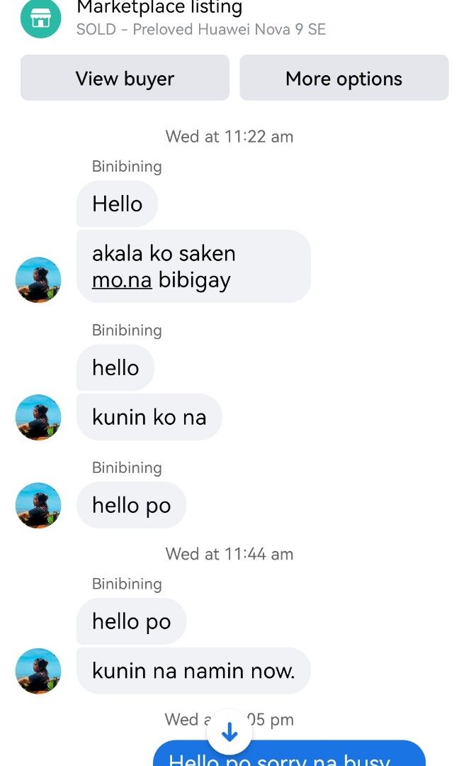 Proof of sold item on Carousell