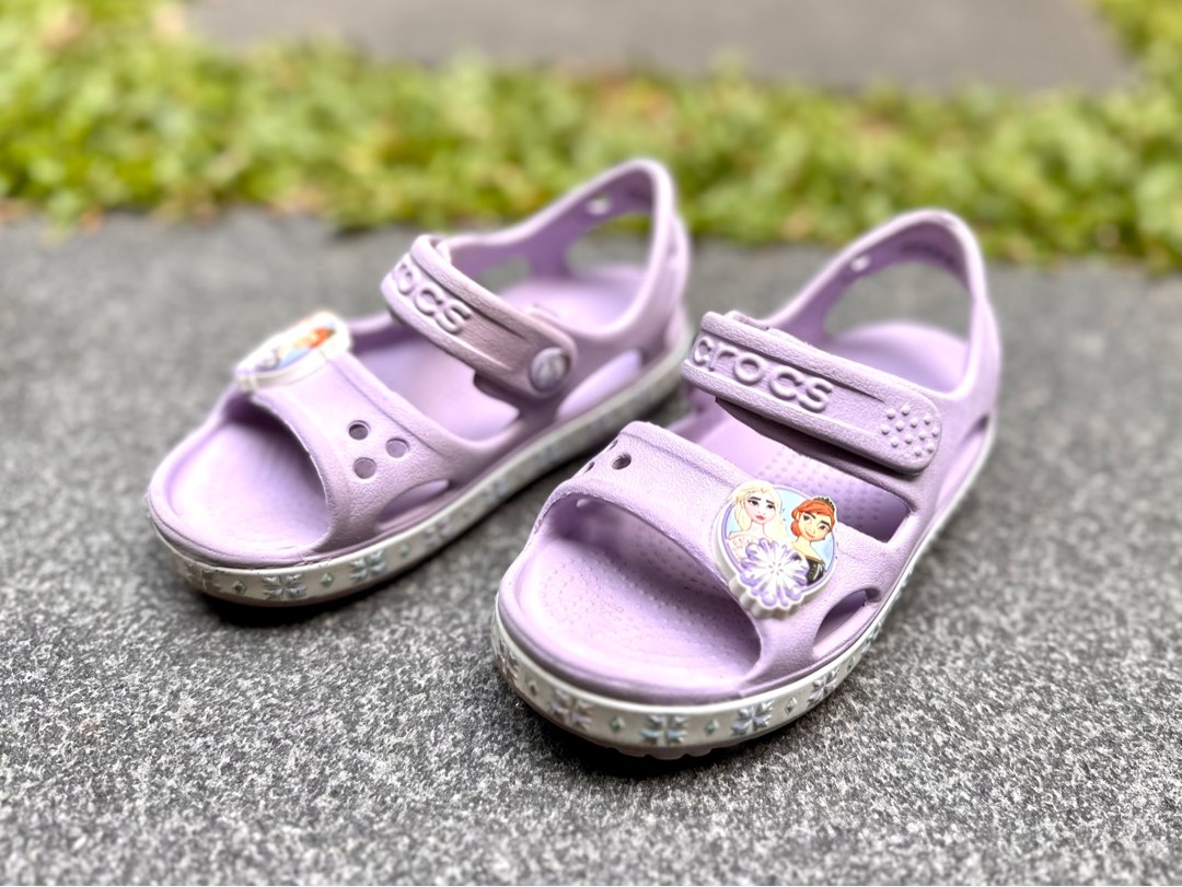 Purple Frozen Elsa Crocs (Size: C8), Babies & Kids, Babies & Kids ...