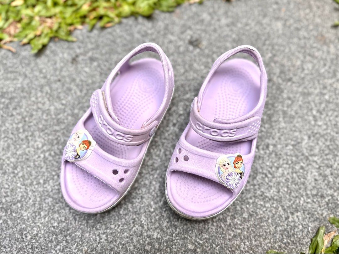 Purple Frozen Elsa Crocs (Size: C8), Babies & Kids, Babies & Kids ...