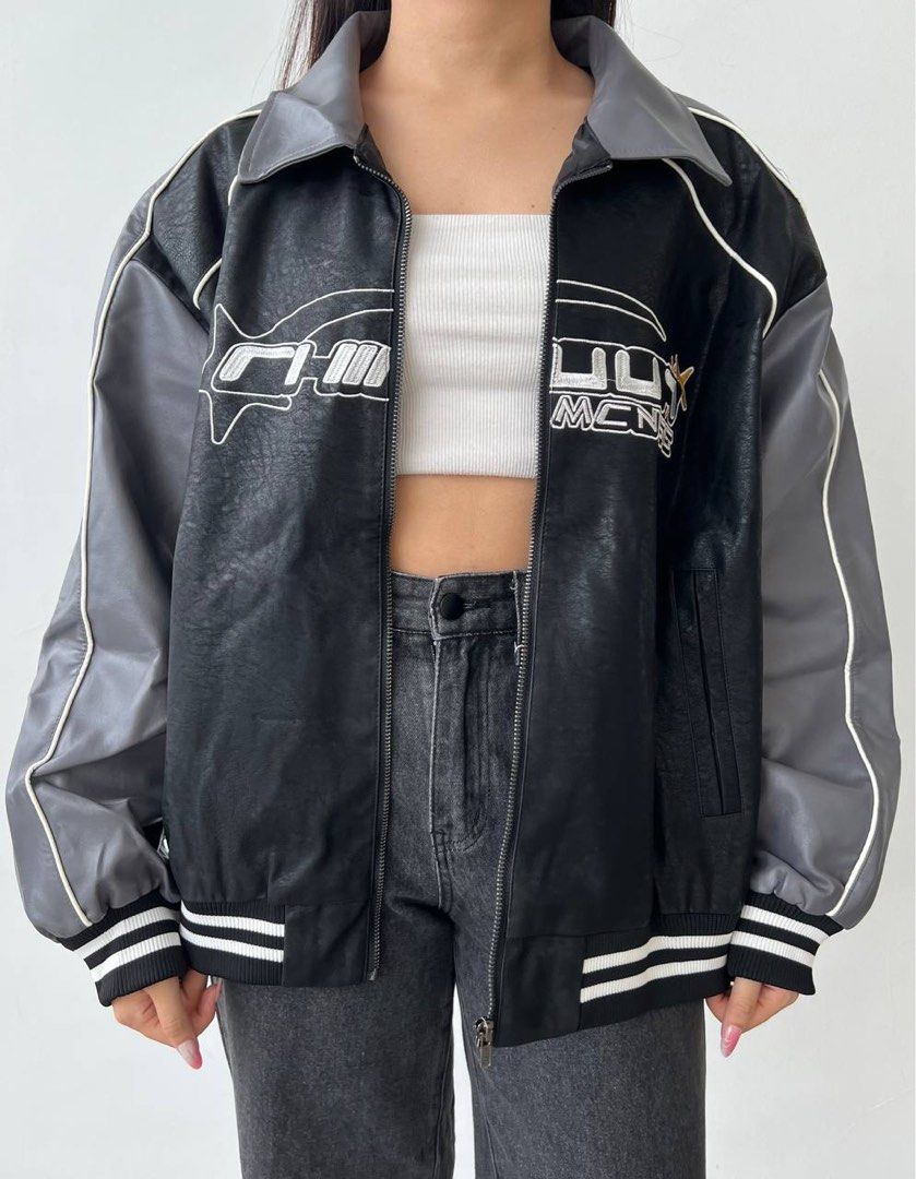 Racer Jacket Varsity Jacket Embroidered Windbreaker Retro y2k Vintage ...