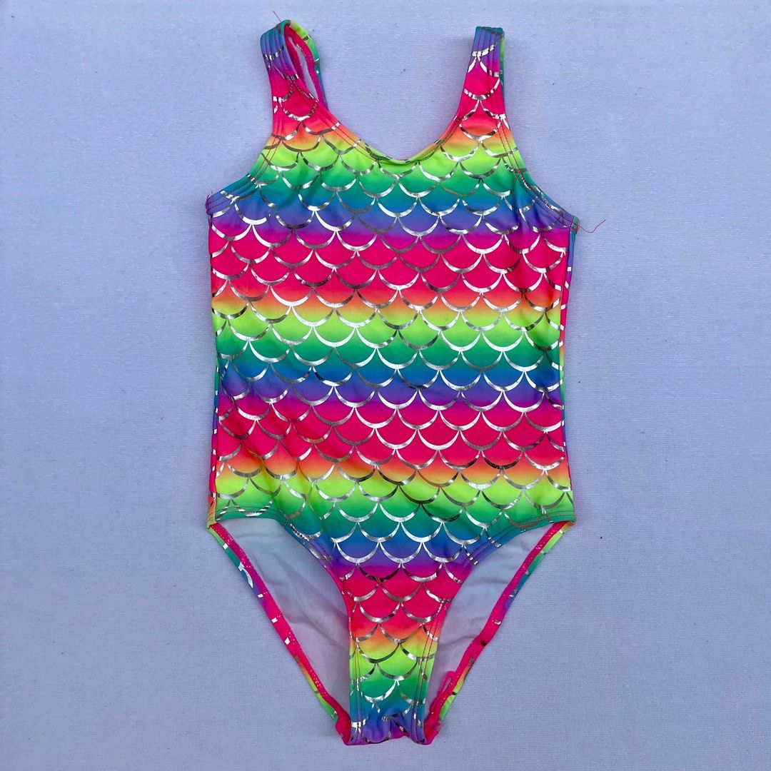 Rainbow Mermaid One-Piece Swimsuit for Kids, Babies & Kids, Babies ...