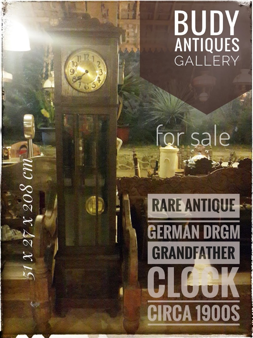 Rare Antique German DRGM Grandfather Clock Circa 1900s, Perabotan Rumah ...