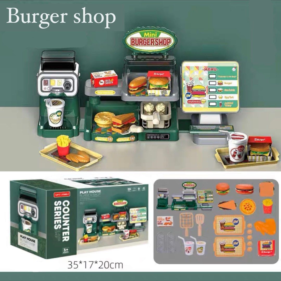 Ready Stock Burger/Pizza Shop Kitchen Playset, Babies & Kids, Infant ...