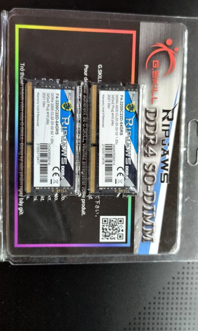 Ripjaws DDR4 32gb x 2 (64gb) So-Dim, Computers & Tech, Parts ...