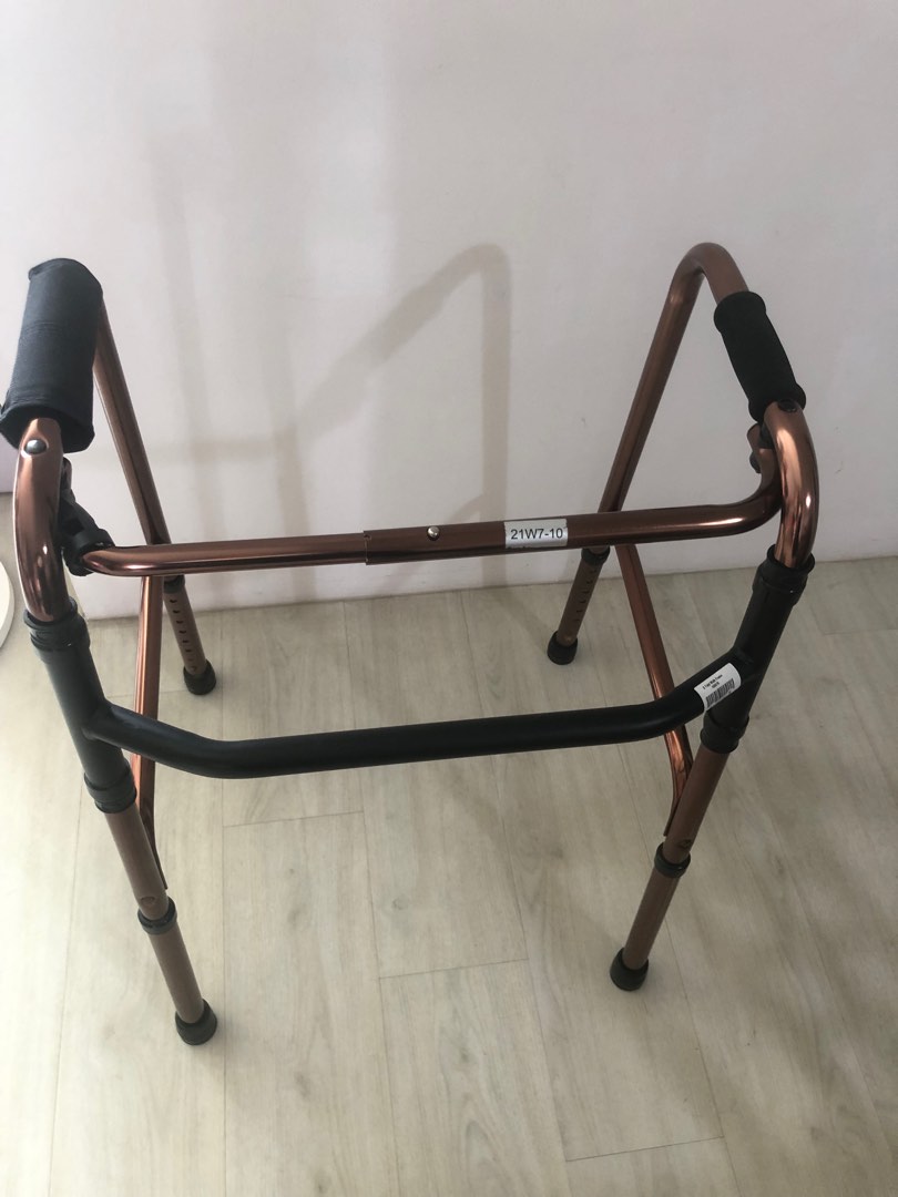 Adjustable foldable walking frame aid, Health & Nutrition, Assistive ...