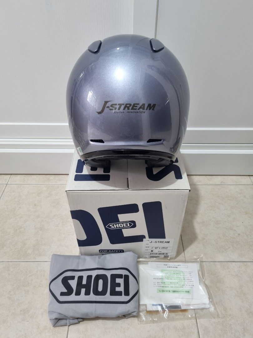 Shoei J-Stream Pearl Grey NOS, Motorcycles, Motorcycle Apparel on Carousell