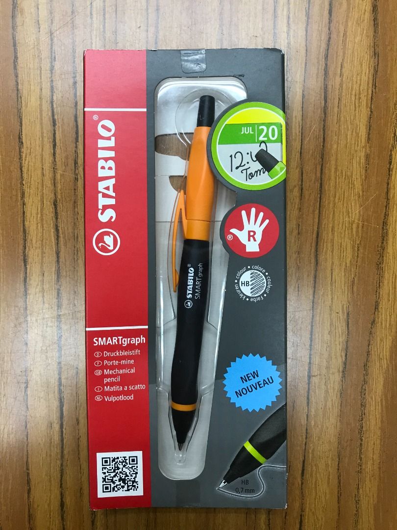 STABILO SMARTgraph 人體工學右手0.7mm 鉛筆 (橙黑色), 興趣及遊戲, 手作＆自家設計, 文具 - Carousell