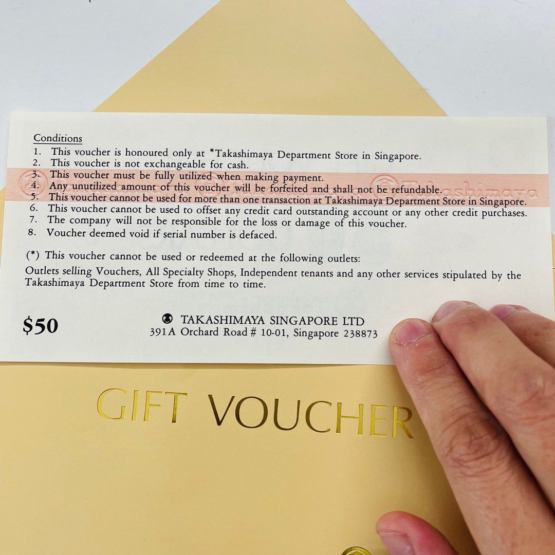 Takashimaya $50 Voucher, Tickets & Vouchers, Vouchers on Carousell