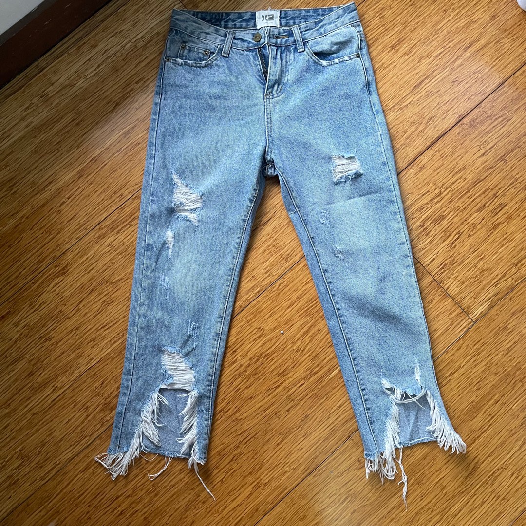 Tattered Denim Jeans on Carousell