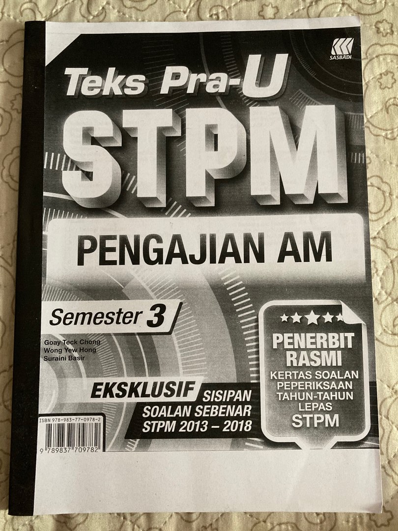 TEKS PRA-U STPM PENGAJIAN AM SEMESTER 3, Hobbies & Toys, Books & Magazines, Textbooks on Carousell