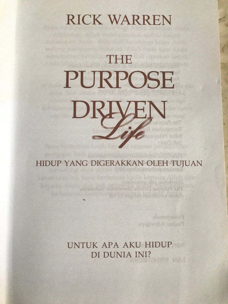 purpose driven life tagalog