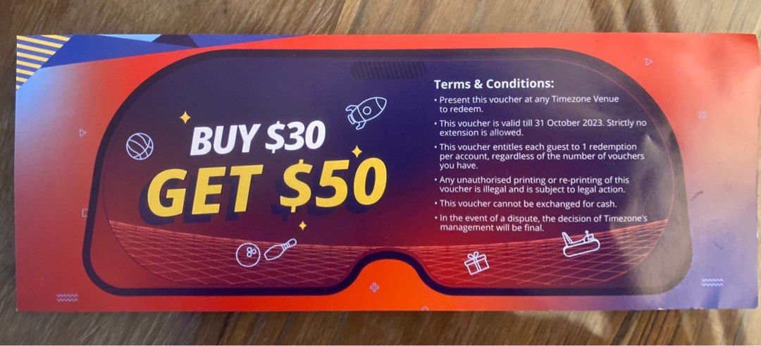 Timezone $10 voucher with Buy $30 Get $50 deal, Tickets & Vouchers ...