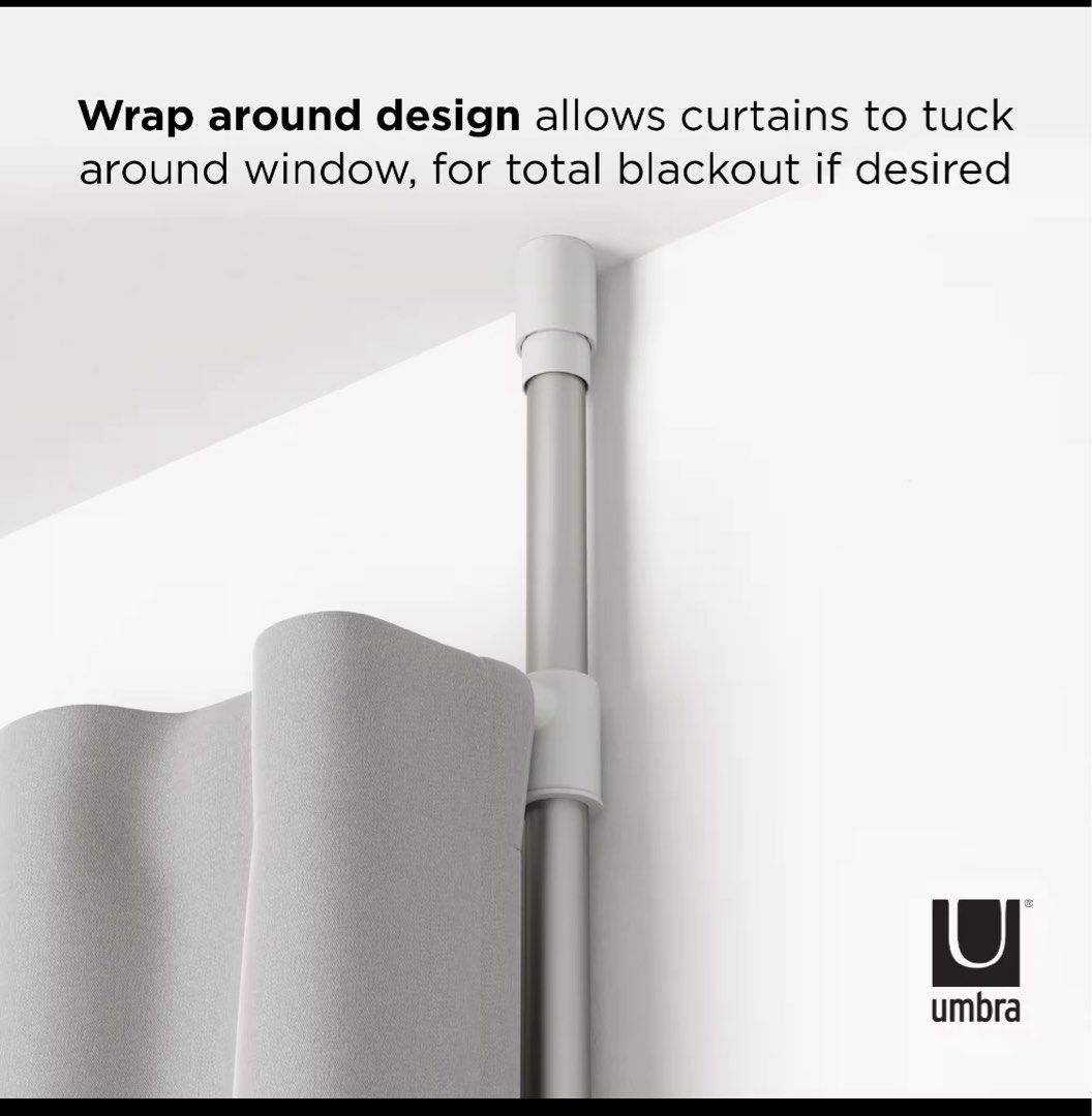 Umbra Anywhere Expandable Curtain Tension Rod, Furniture & Home Living ...