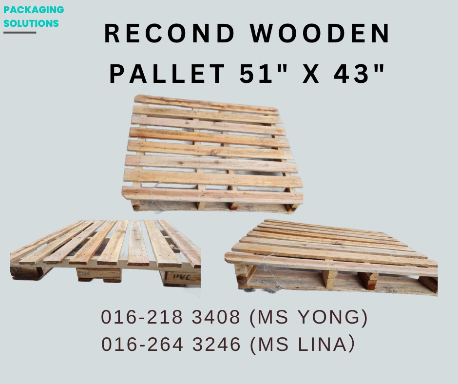 USED WOODEN PALLET - 51" x 43", Furniture & Home Living, Home ...