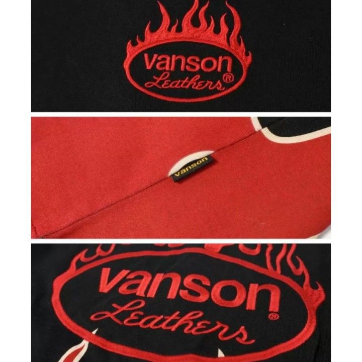Vanson Leathers Flames Logo Shirt, Men's Fashion, Tops & Sets, Tshirts & Polo Shirts on Carousell