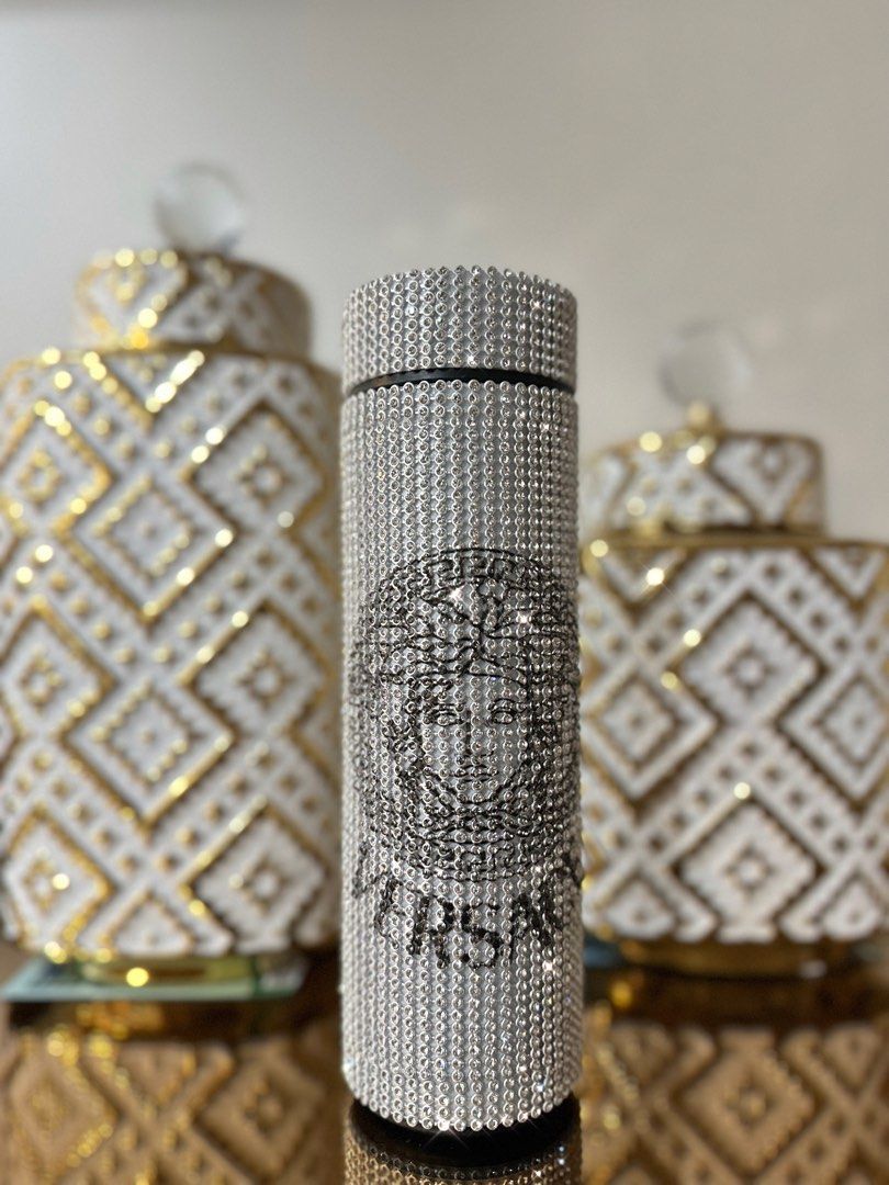 Versace Logo Rhinestones Thermos Flask, Furniture & Home Living ...