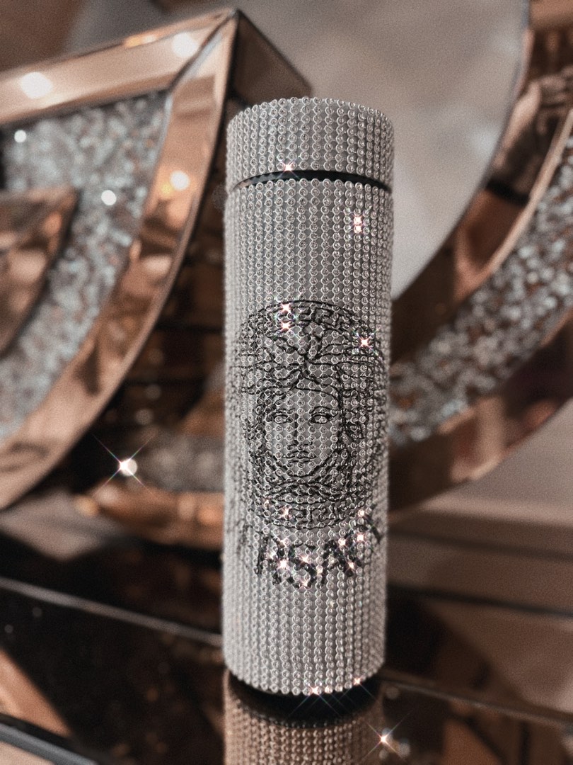 Versace Logo Rhinestones Thermos Flask, Furniture & Home Living ...