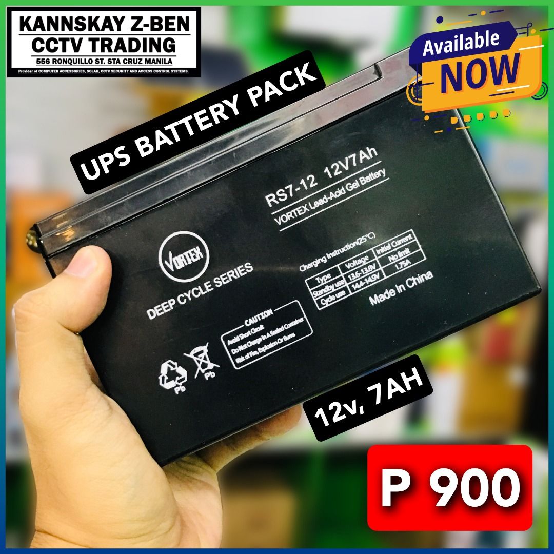 VORTEX UPS BATTERY PACK 12V 7AH LEAD - ACID Gel Battery, Computers ...