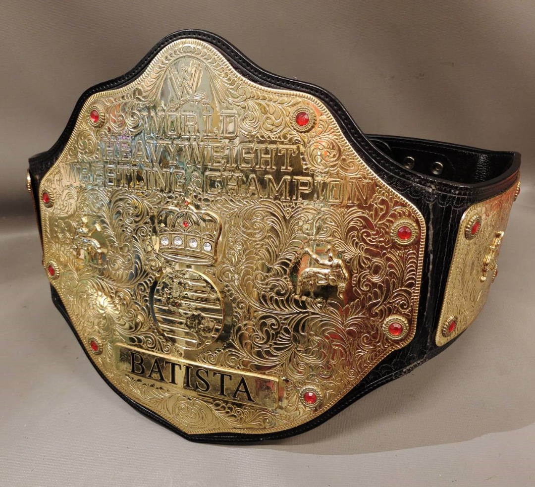 六屆WWE重量級世界冠軍 BATISTA 2007年刻名紀念冠軍腰帶複製品 (星際異攻隊-德克斯), 書籍、休閒與玩具, 收藏、紀念品, 明星 ...