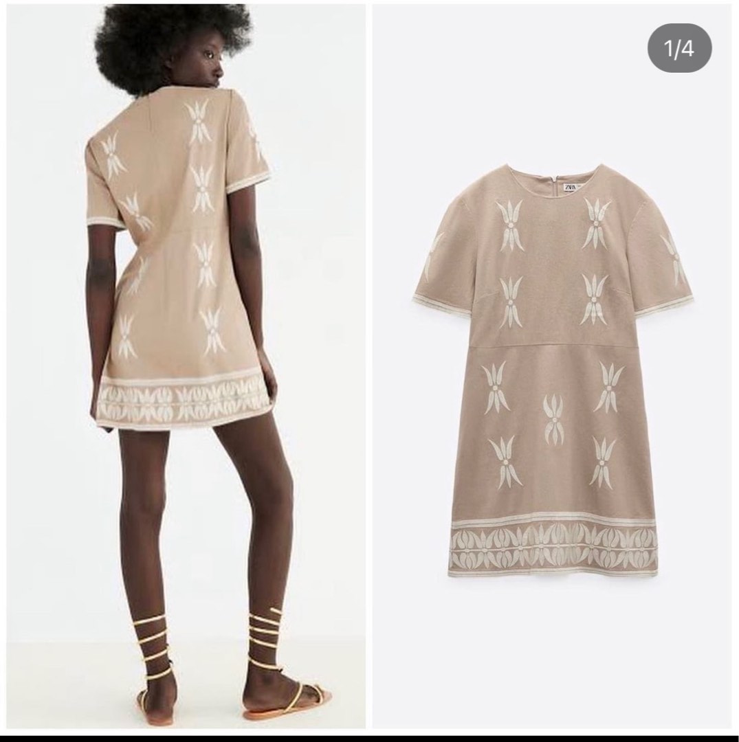 ZARA Embroidered dress, Women's Fashion, Dresses & Sets, Dresses on ...