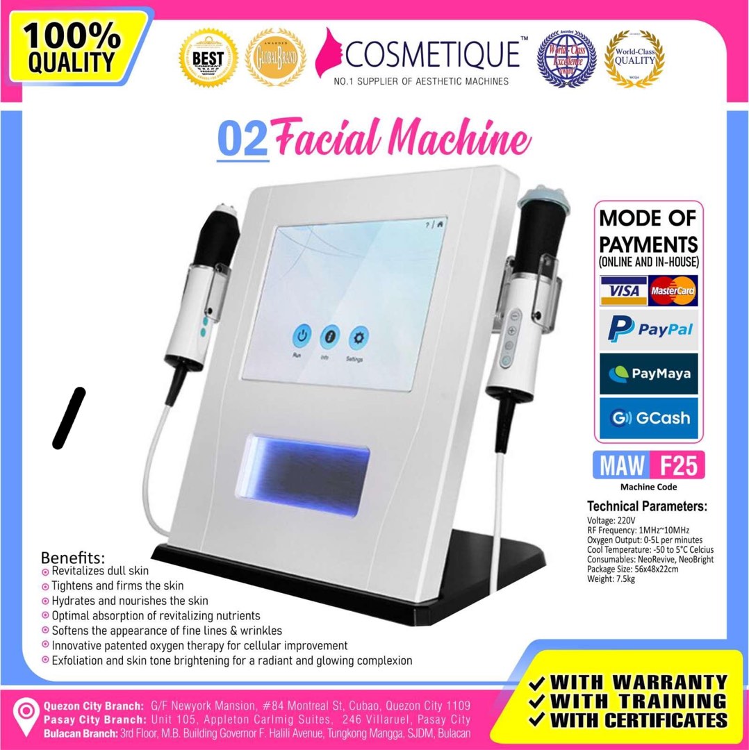 02 Oxygen Bubble Facial Machine, Beauty & Personal Care, Face, Face ...