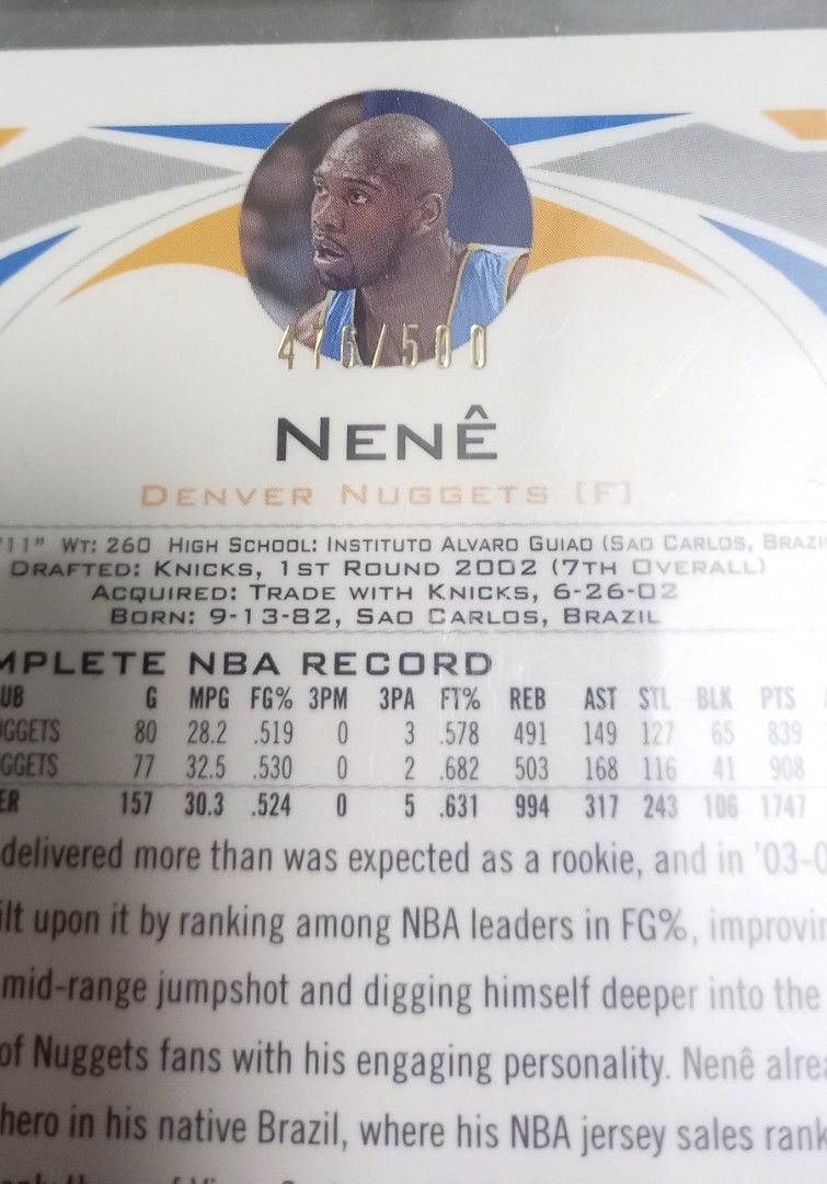 2005 NENE Topp Chrome Black Refractor serial numbered NBA Cards on ...