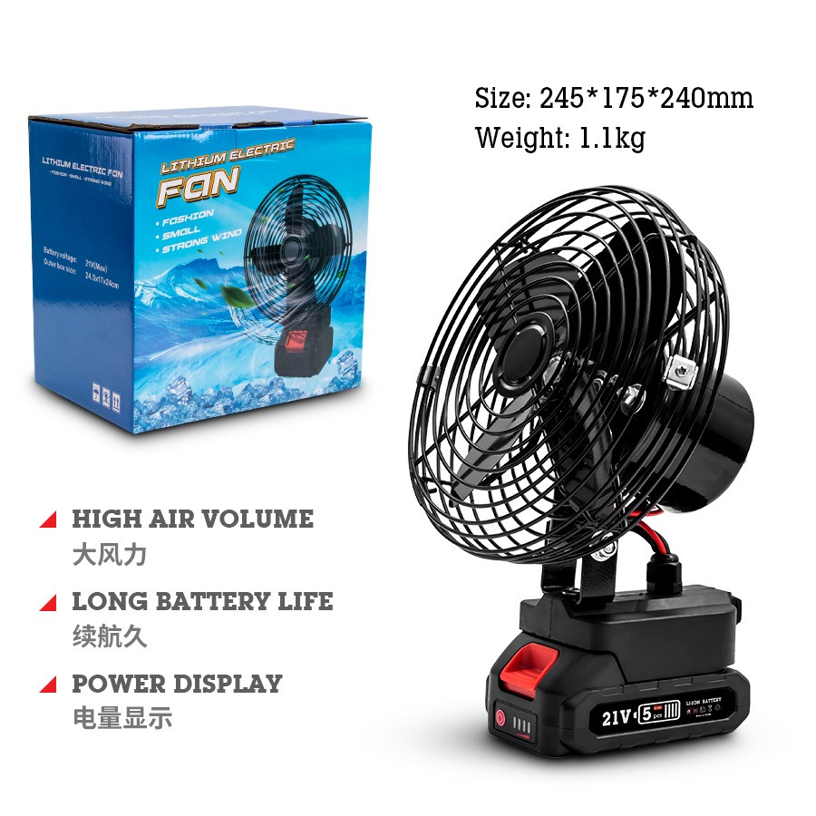 21V Cordless Rechargeable Electric Fan Outdoor Lithium Portable Makita ...