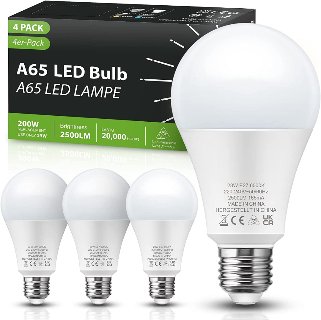 2349) TECHGOMADE BAYONET LIGHT BULB, B22 LED BULB, 200W EQUIVALENT, 23W ...