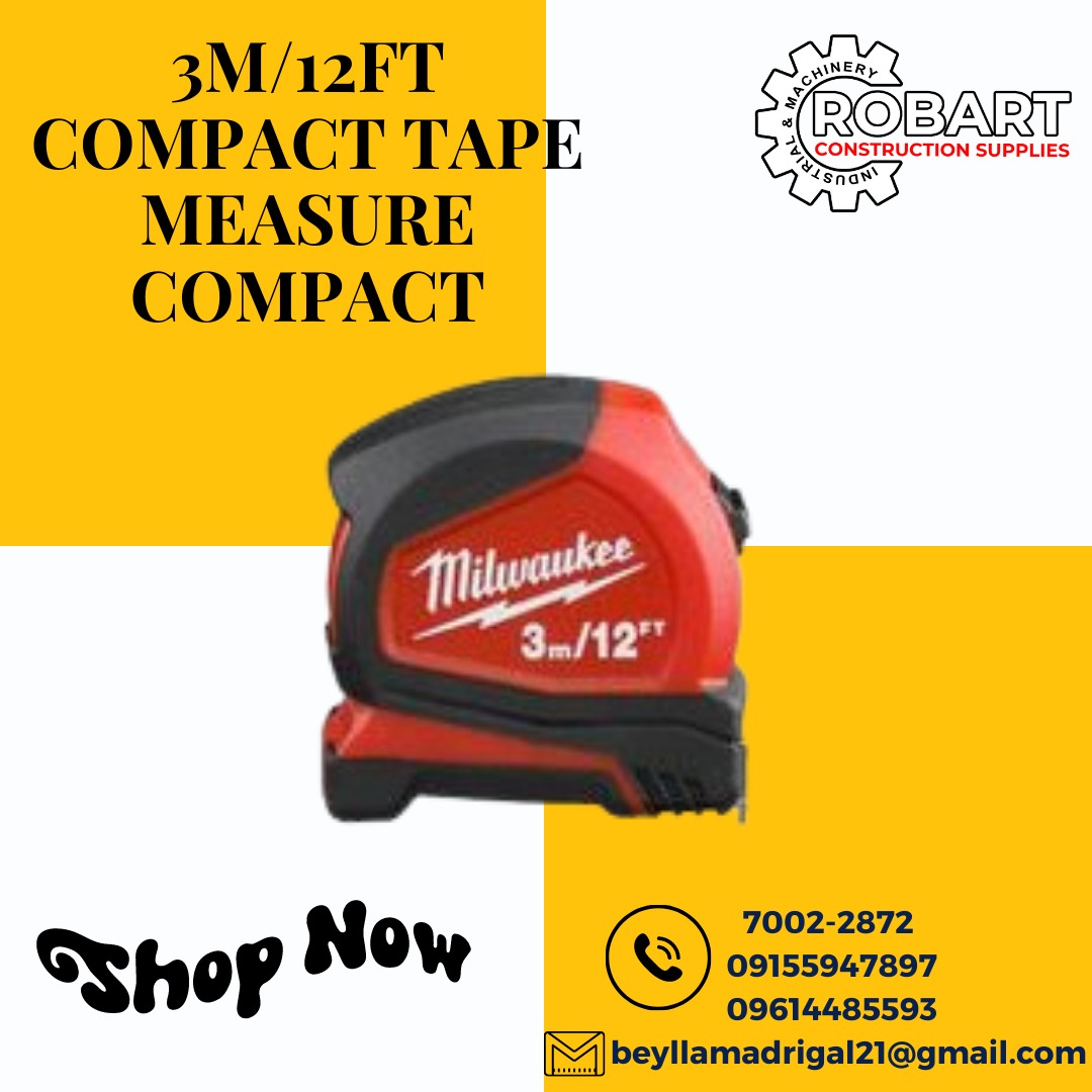 3M/12FT COMPACT TAPE MEASURE COMPACT, Commercial & Industrial, Construction Tools & Equipment on ...