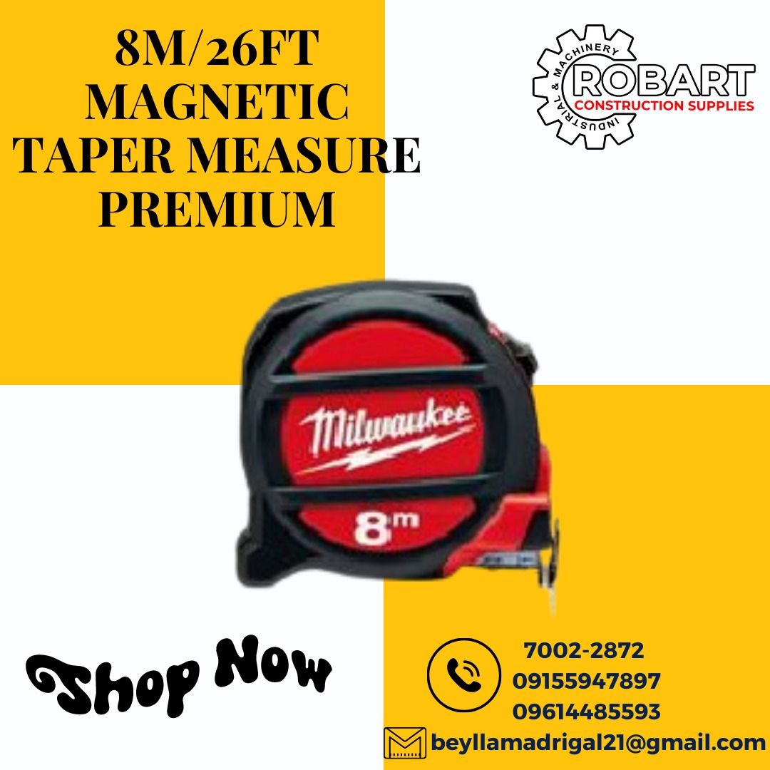 8M/ 26FT MAGNETIC TAPER MEASURE PREMIUM, Commercial & Industrial ...