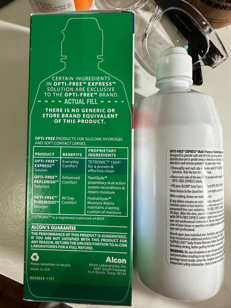 Alcon OPTI-free contact lens solution, Beauty & Personal Care, Vision ...
