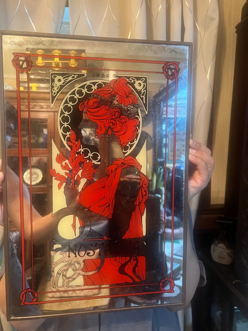 Alphonse Mucha Mirror Lady Nostalgia Vintage Nouveau Art, Hobbies ...