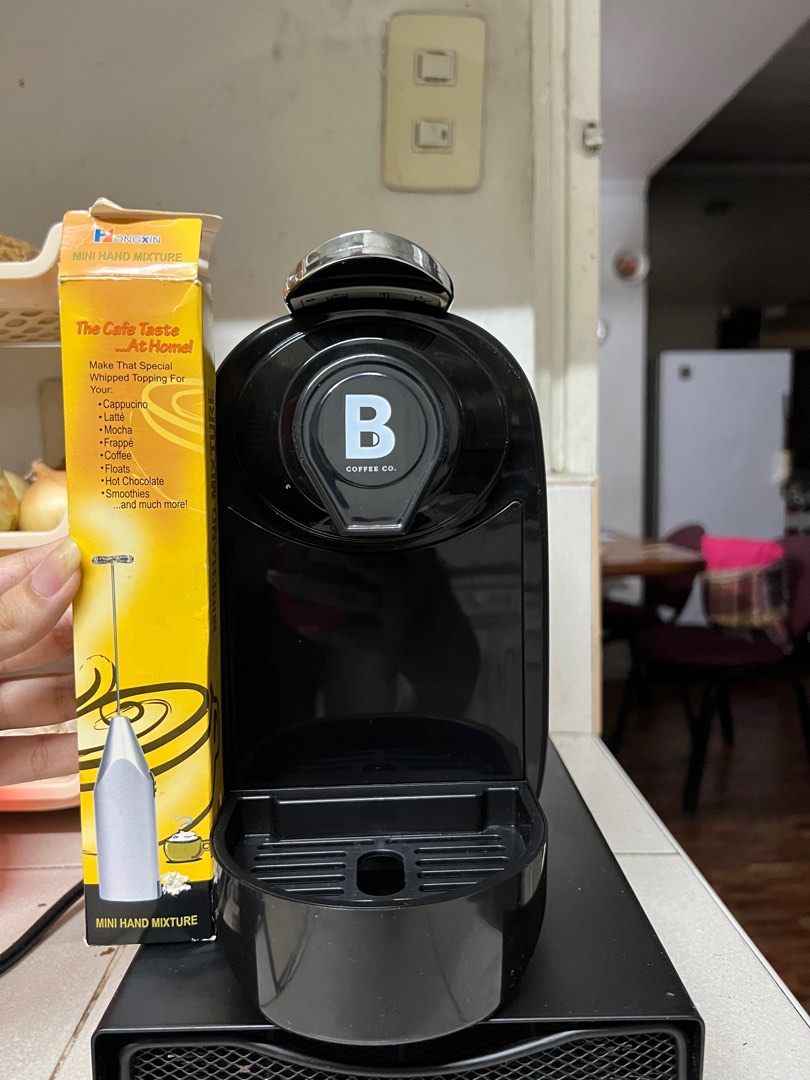 B COFFEE MACHINE w/mini hand mixer & pod stand, TV & Home Appliances ...