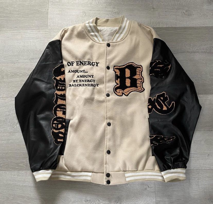 Beige Varsity Jacket on Carousell