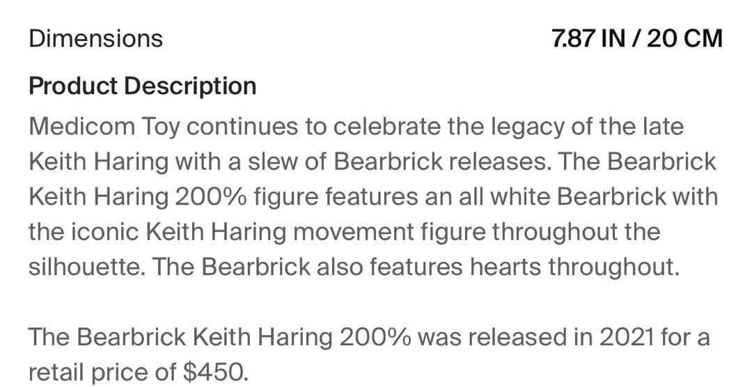 Be@rbrick 200% superalloy - Keith Haring, Hobbies & Toys, Memorabilia ...